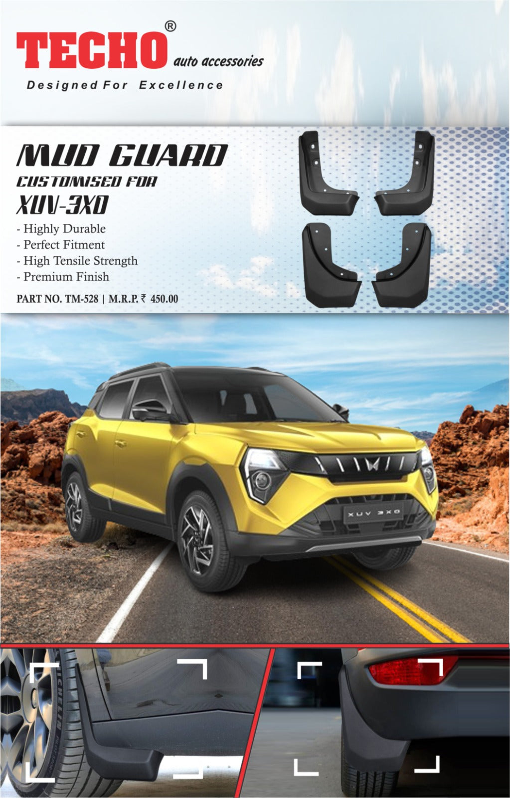 XUV 3XO MUD GUARD – Techo